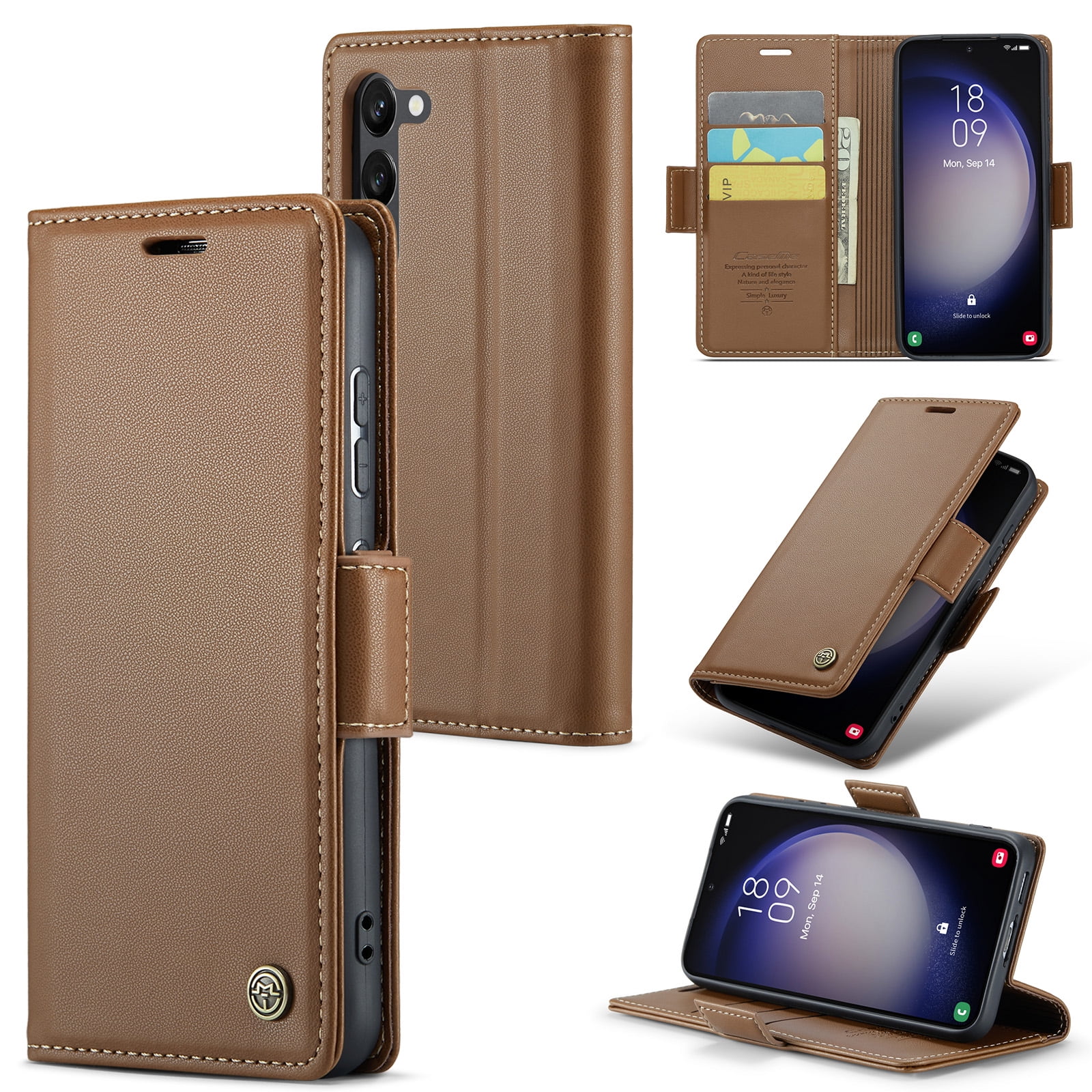Case for Samsung Galaxy S25 Plus Wallet Case, Retro PU Leather Flip ...