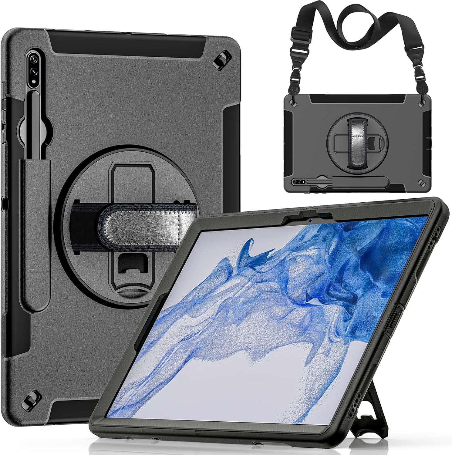 Case for Samsung Galaxy Tab S8 Plus 12.4 inch 2022 (SM-X800/X806/X808) with S Pen Holder, Dual ...