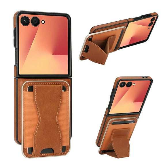 Case for Samsung Galaxy Z Flip 7, Premium PU Leather 3 In 1 Detachable ...