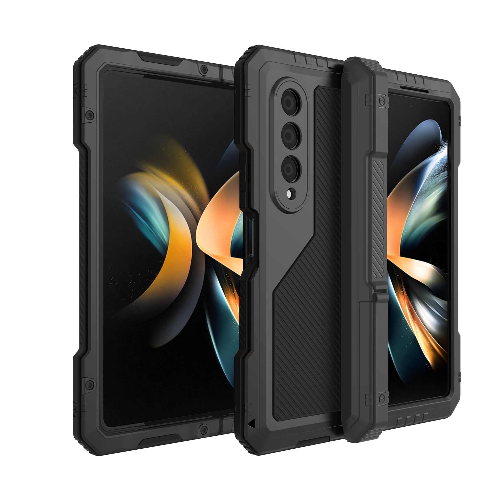 Case for Samsung Galaxy Z Fold 4 with Hidden Kickstand [Built-in Screen ...