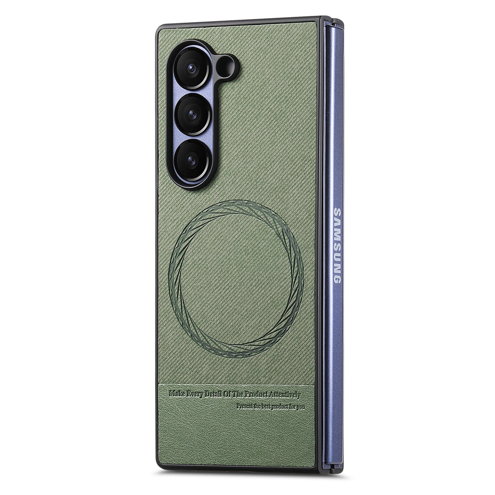 Case for Samsung Galaxy Z Fold 6, Denim + PU Leather + PC Material Slim ...