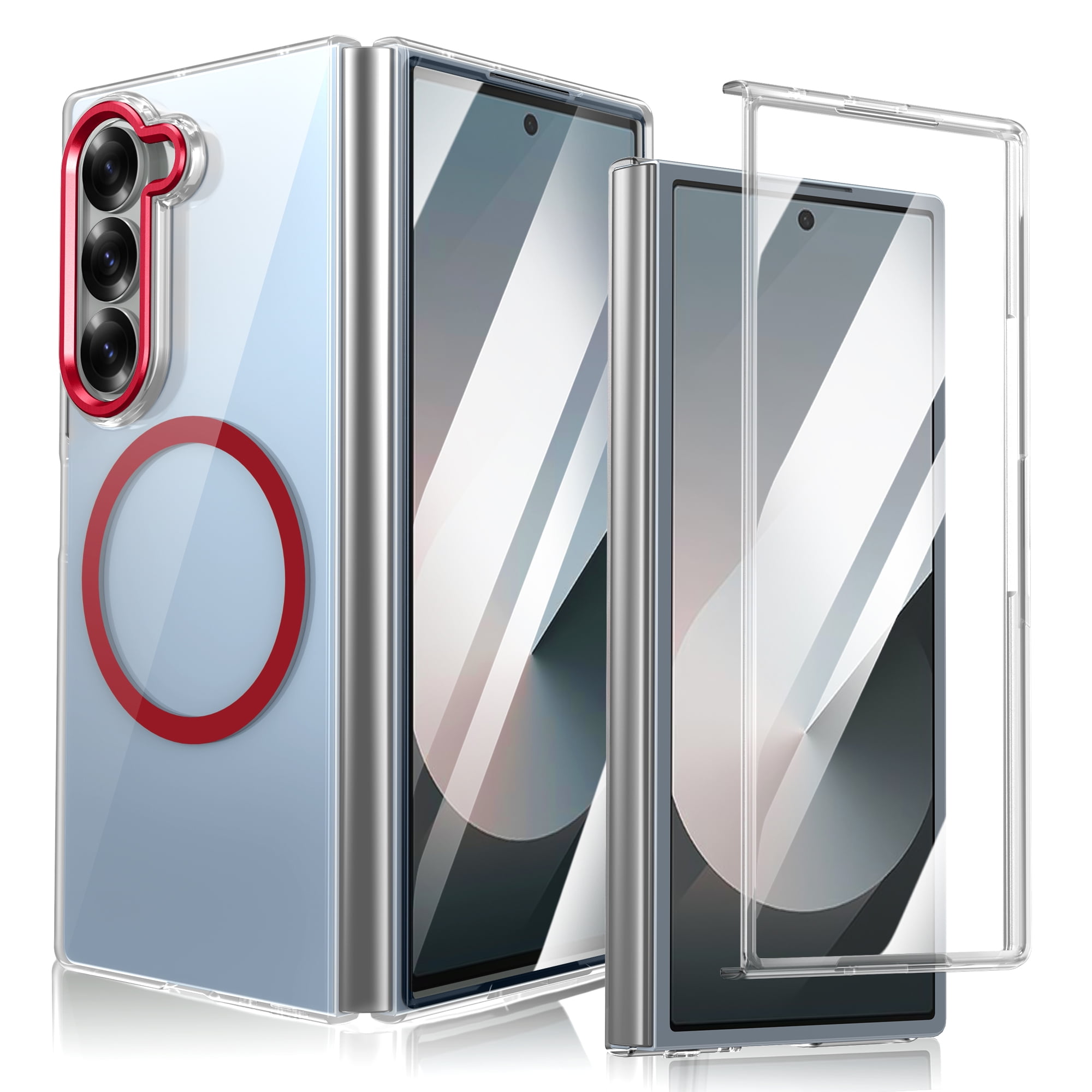 Case for Samsung Galaxy Z Fold 6 with Glass Screen Protector, Non ...