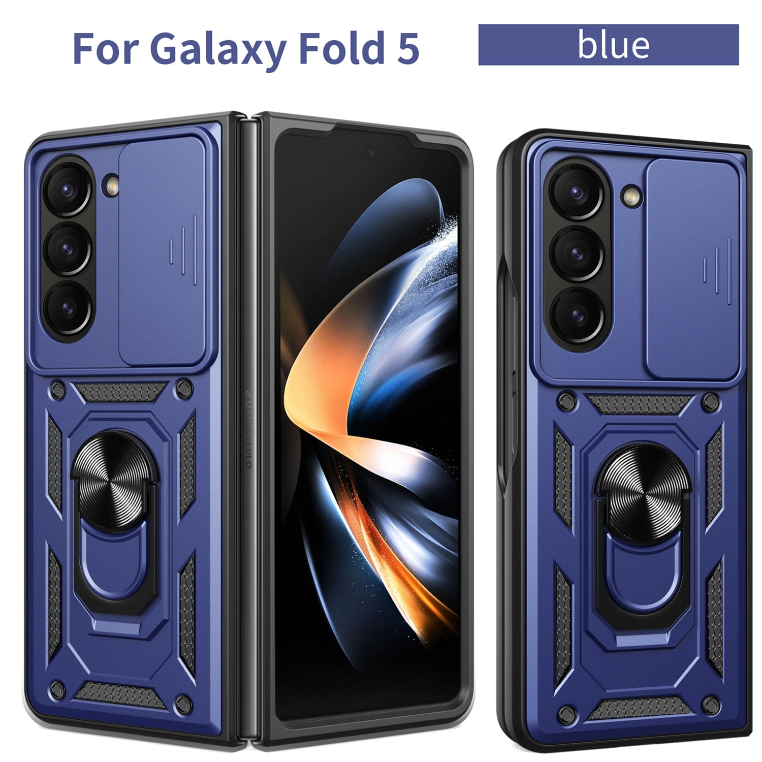 Case for Samsung Galaxy Z Fold5 with Camera Cover & Kickstand, Slide ...