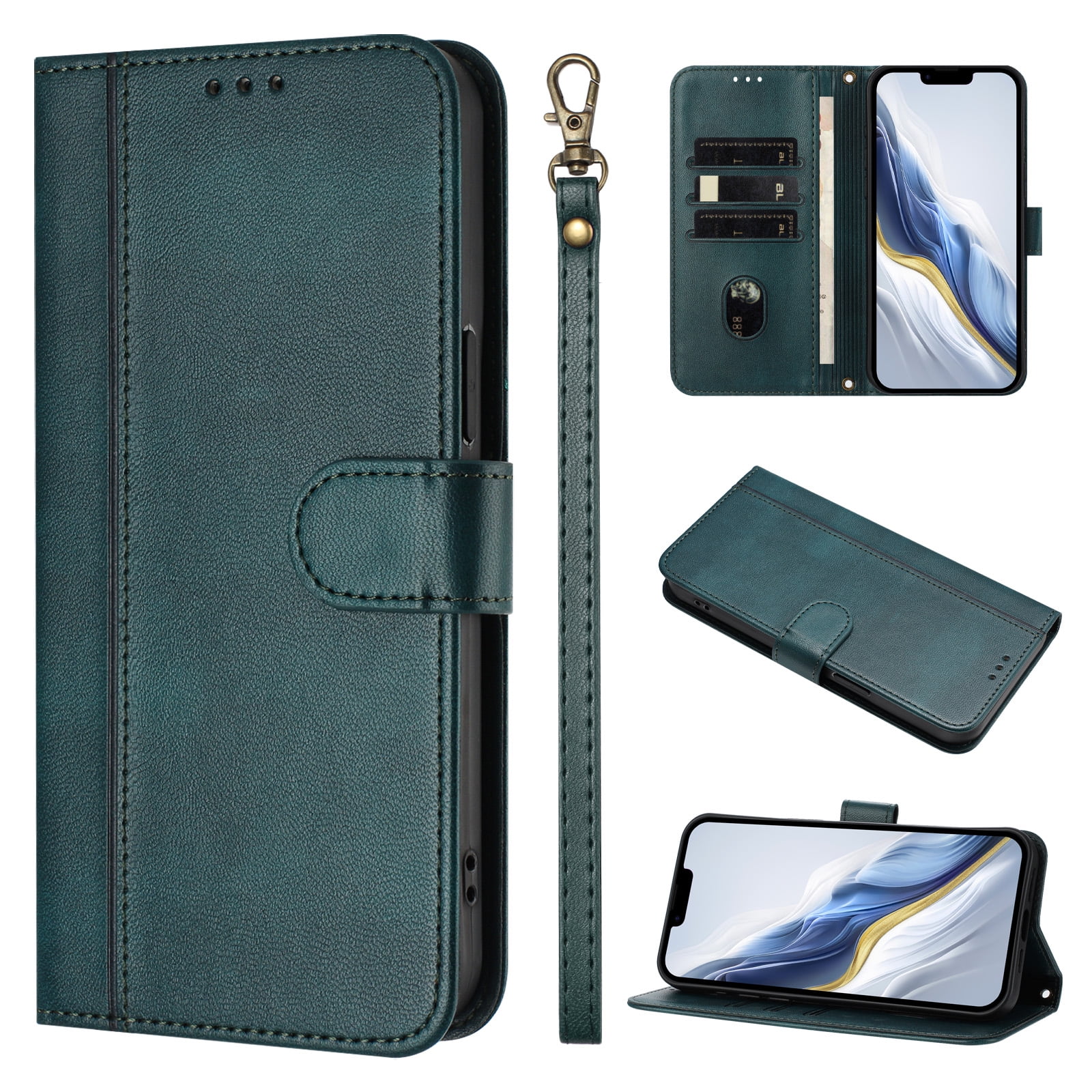 Case for Samsung M12 Wallet Phone Cover with Wrist Strap, Card Slots ...