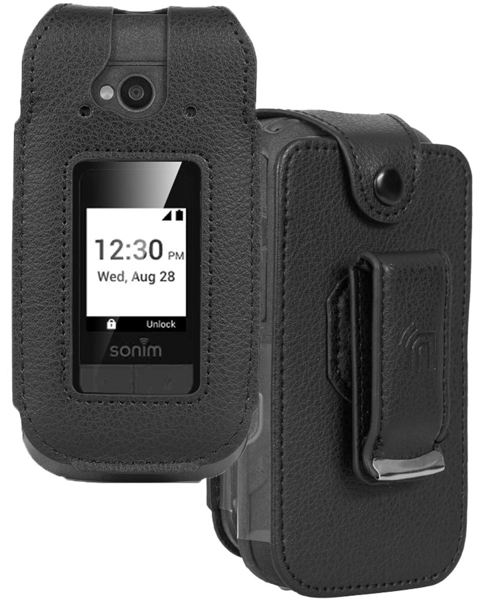 Case for Sonim XP3 Plus 5G Flip Phone, Nakedcellphone [Black Vegan ...