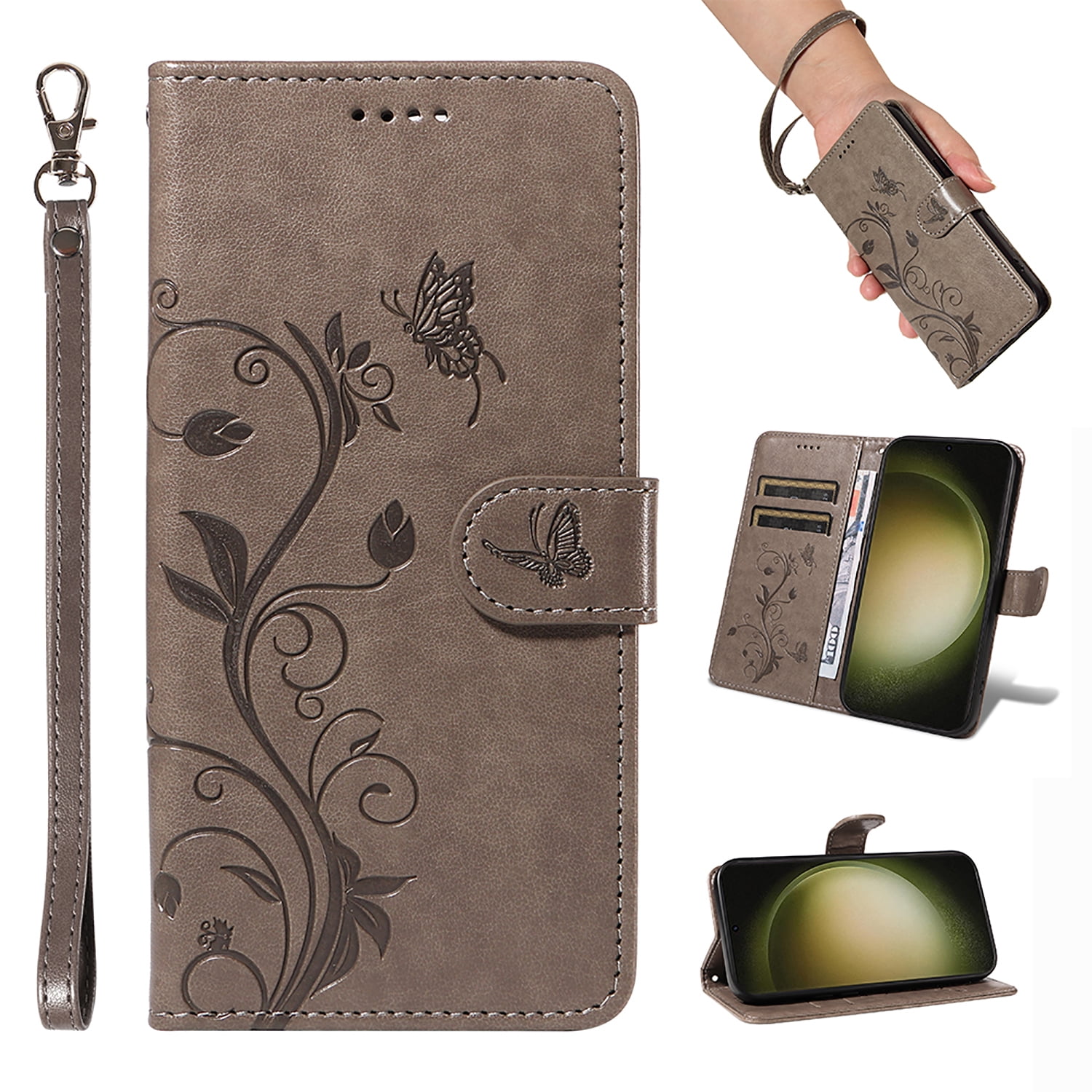Case Wallet for Samsung Galaxy S21 with Card Slots, Embossed Pattern PU ...