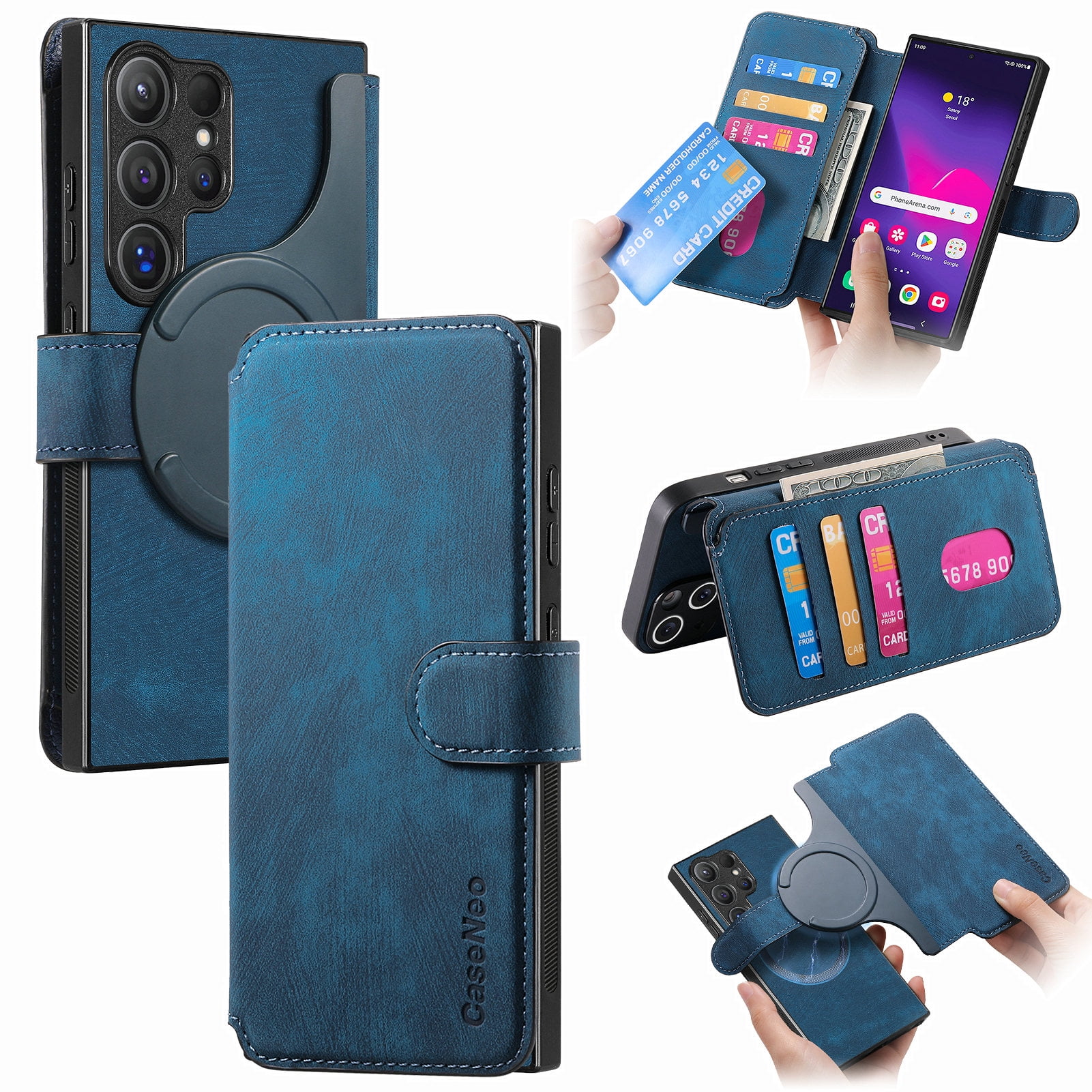 Case Wallet for Samsung Galaxy S23 Ultra Wallet Case, Magnetic ...