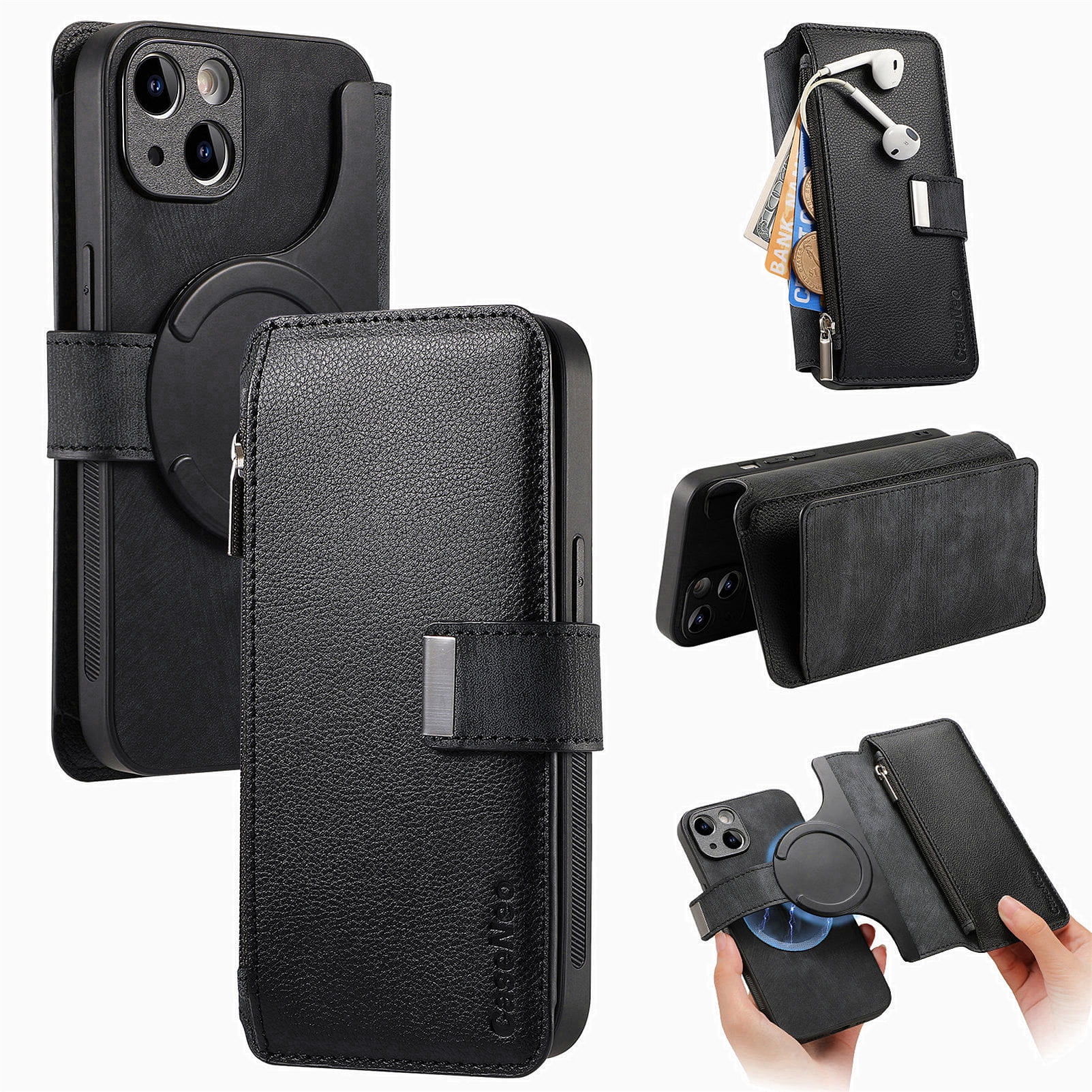 Case Wallet for iPhone 12 Pro Max, Detachable 2-in-1 PU Leather Flip ...