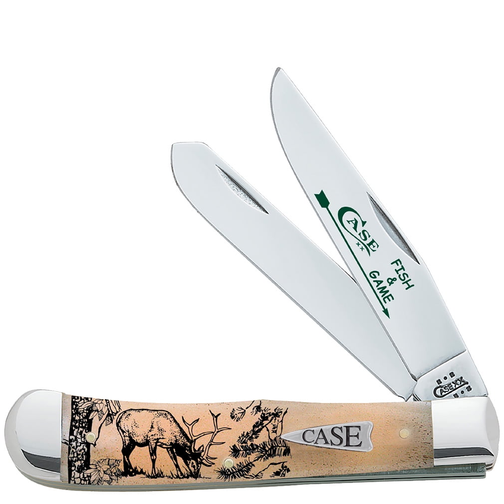 Handmade USA Case XX Pocket Knife, Sharp 22457 Fish & Game Elk ...