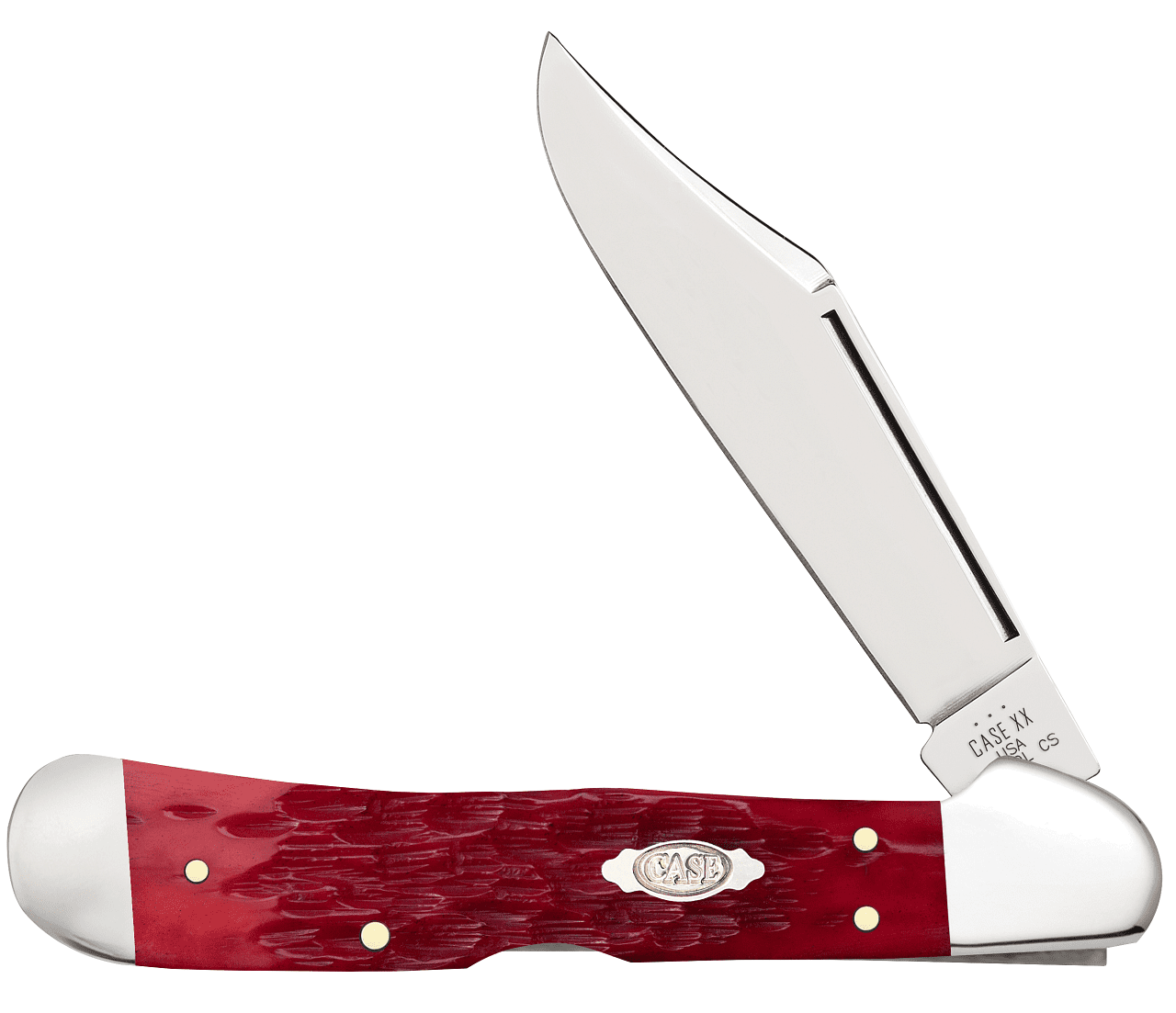 Case XX Knives Copperlock Dark Red Bone Carbon Steel Pocket Knife ...