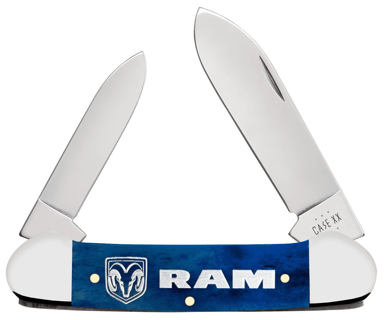 Case XX Knives Dodge RAM Canoe Navy Blue Bone Tru-Sharp Stainless Steel ...