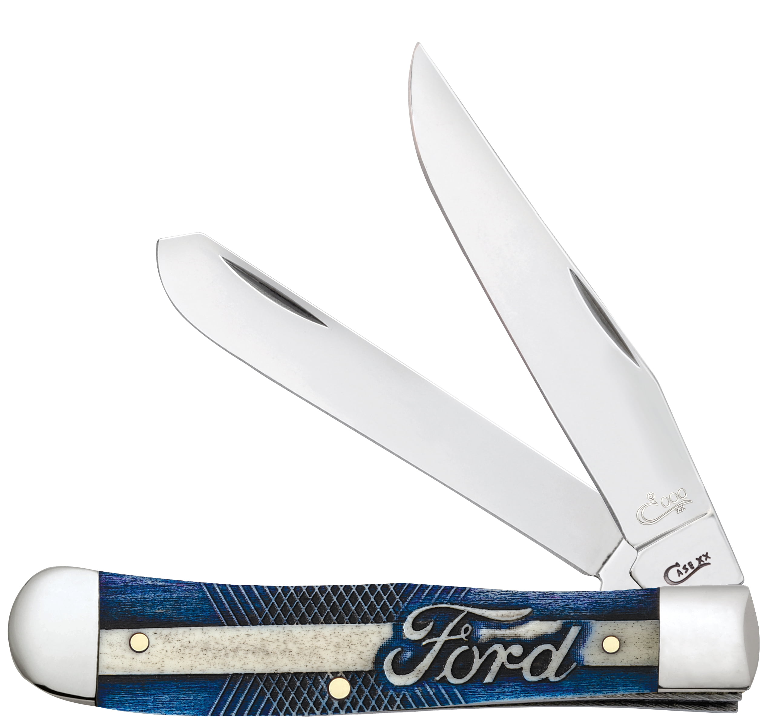 Case XX Knives Case XX Ford Tough Blue Natural Bone Trapper Folding ...