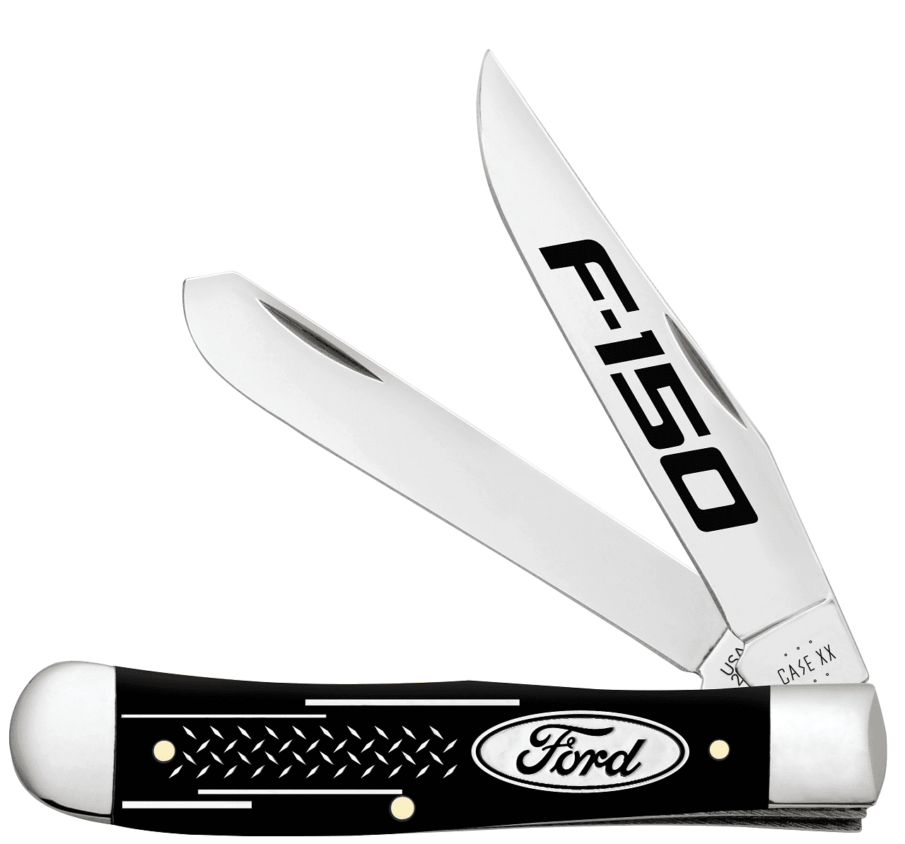Case XX Knives Ford Trapper Smooth Black Delrin Stainless Steel Pocket ...