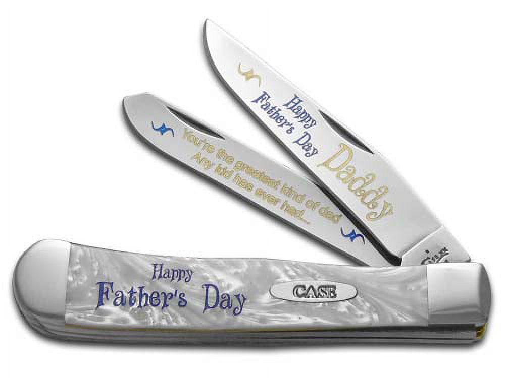 Case XX Knives Happy Father's Day Daddy White Pearl Trapper Stainless ...