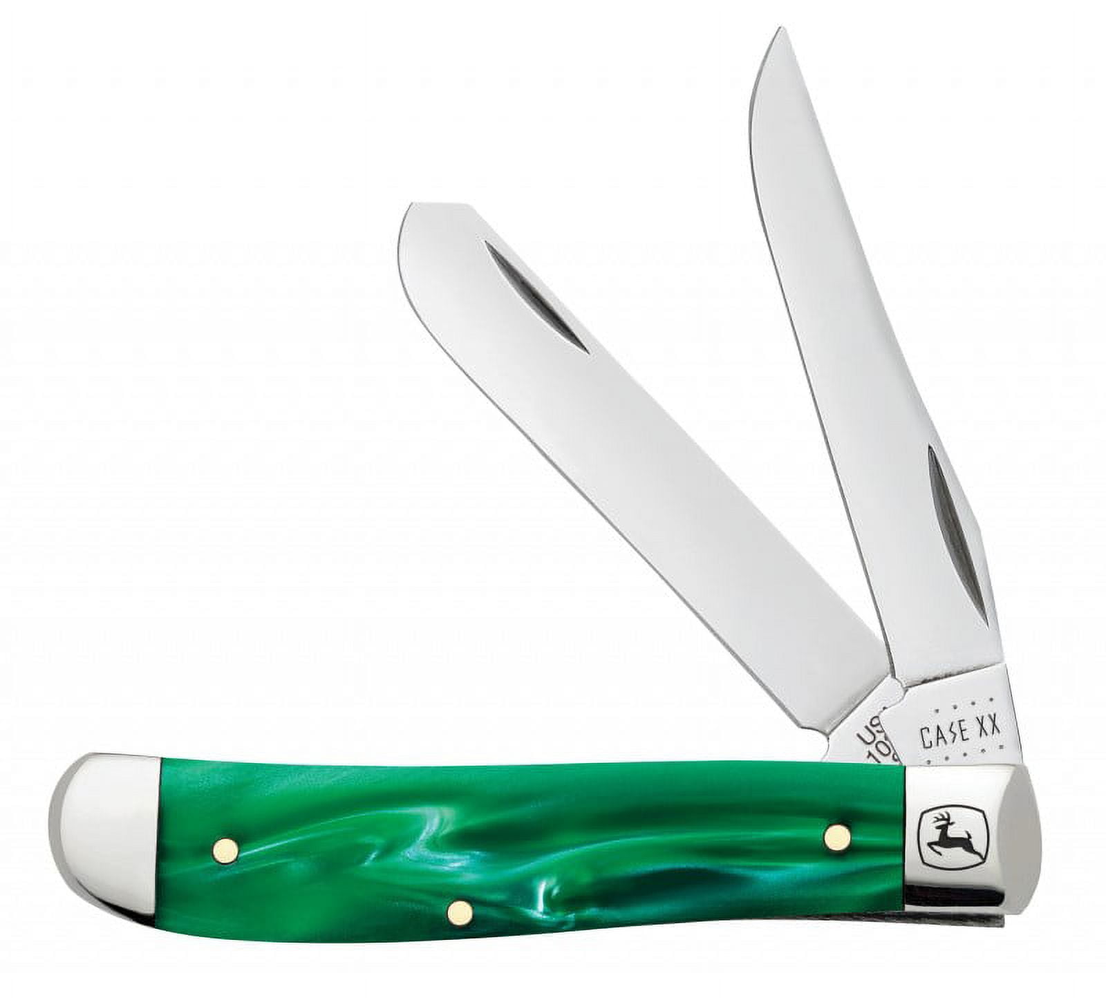 Case XX Knives John Deere Green Pearl Kirinite Mini Trapper Stainless ...