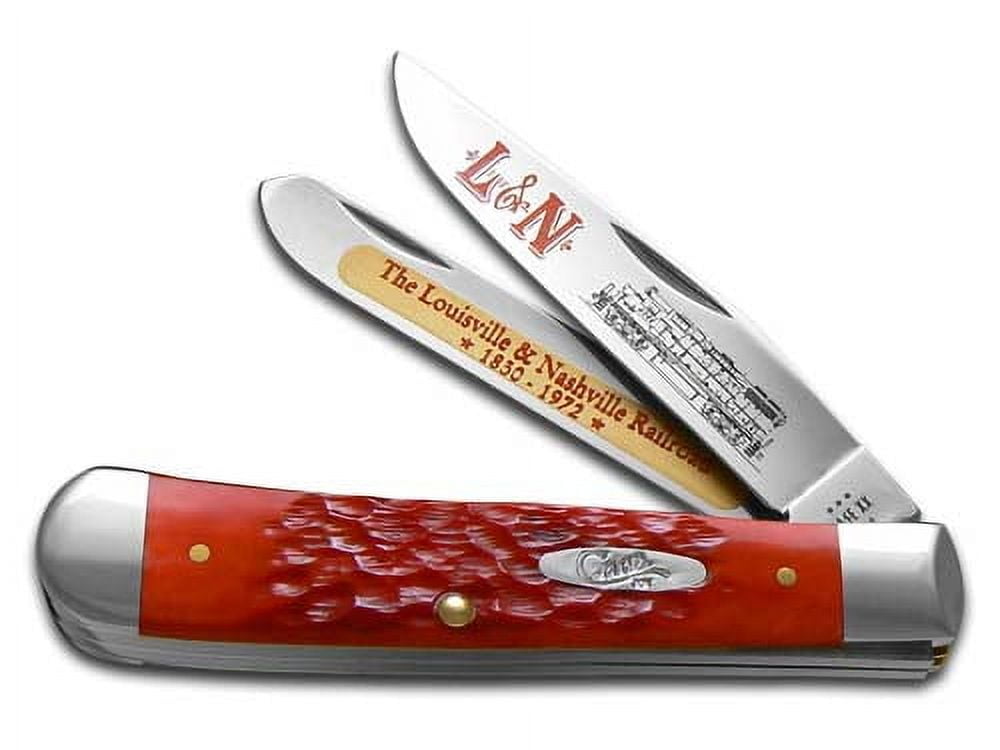 W.R. Case & Sons Trapper Knife - L&N Railroad, Red Bone Handle ...