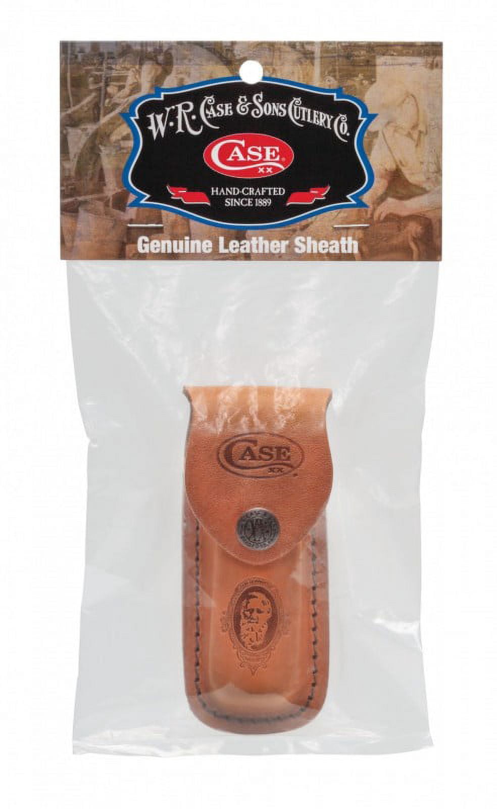 Case XX Knives Medium Brown Leather Belt Sheath for Pocket Knife ...