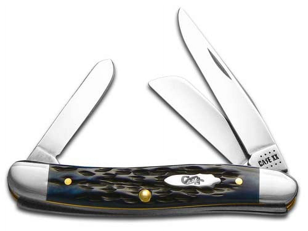 W.R. Case & Sons Navy Blue Bone Stockman Knife, Stainless Steel ...