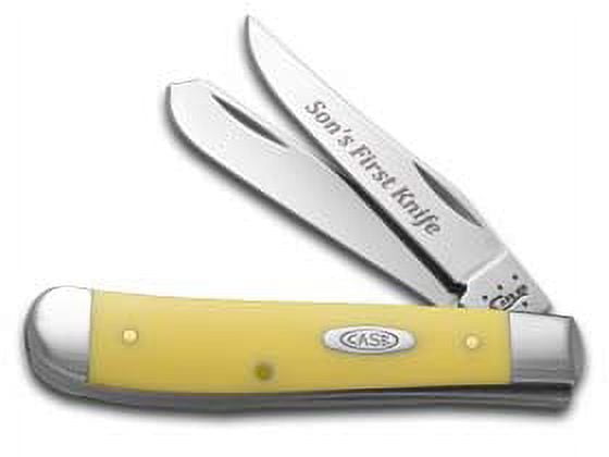 Case XX Knives Son's First Yellow Delrin Mini Trapper Stainless Pocket ...