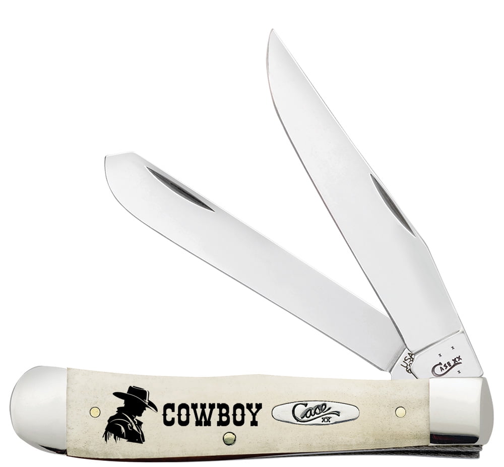 Case XX Knives Trapper Cowboy Natural Bone Tru-Sharp Stainless Pocket ...