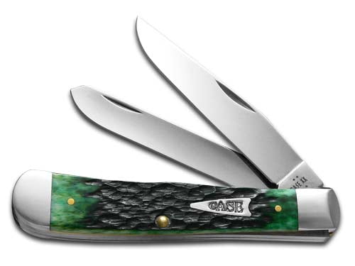 Case XX Knives Trapper Jigged Bermuda Green Bone Stainless Pocket Knife ...