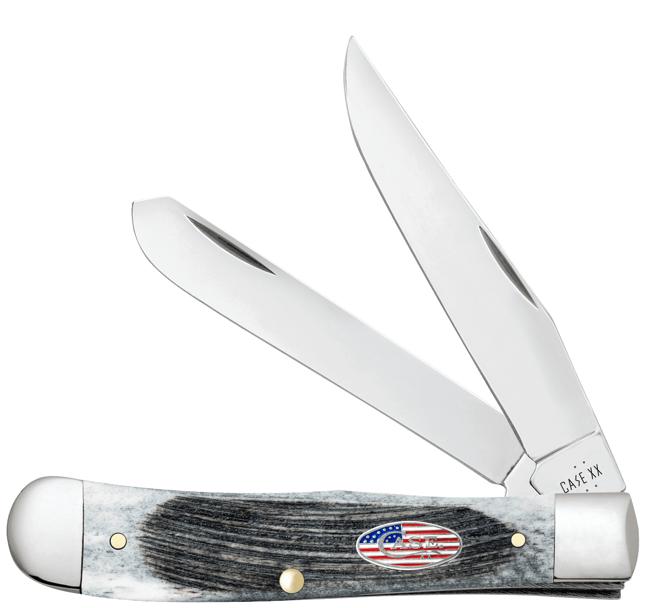 Case XX Knives Trapper Stars & Stripes Gray Bone Stainless Pocket Knife ...