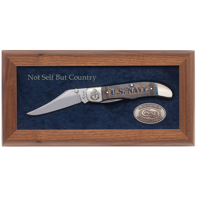 Case XX Knives U.S. Navy Embossed Blue Bone Folding Hunter 1/250 ...