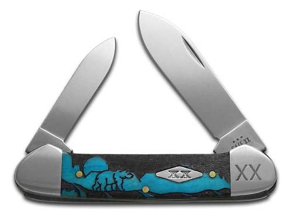 Case XX Knives Yellowhorse Grizzly Mountain Canoe DHY12527 GM Blue Bone ...