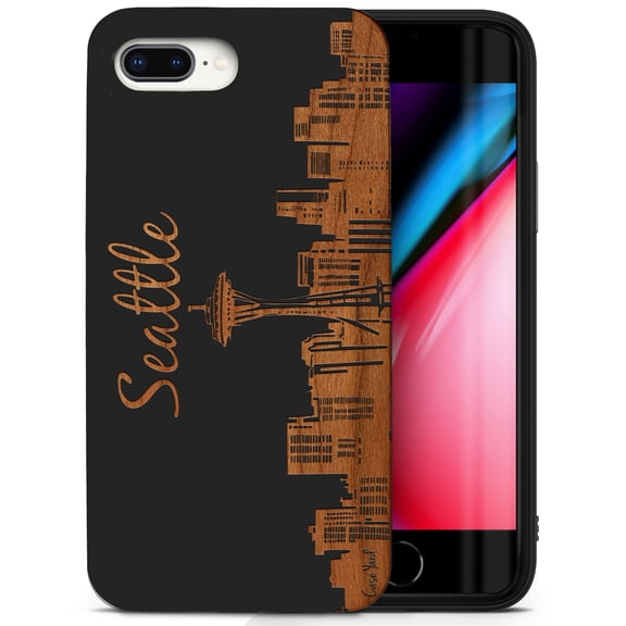 Case Yard Wooden Case for iPhone-8-Plus Soft TPU Silicone cover Slim ...