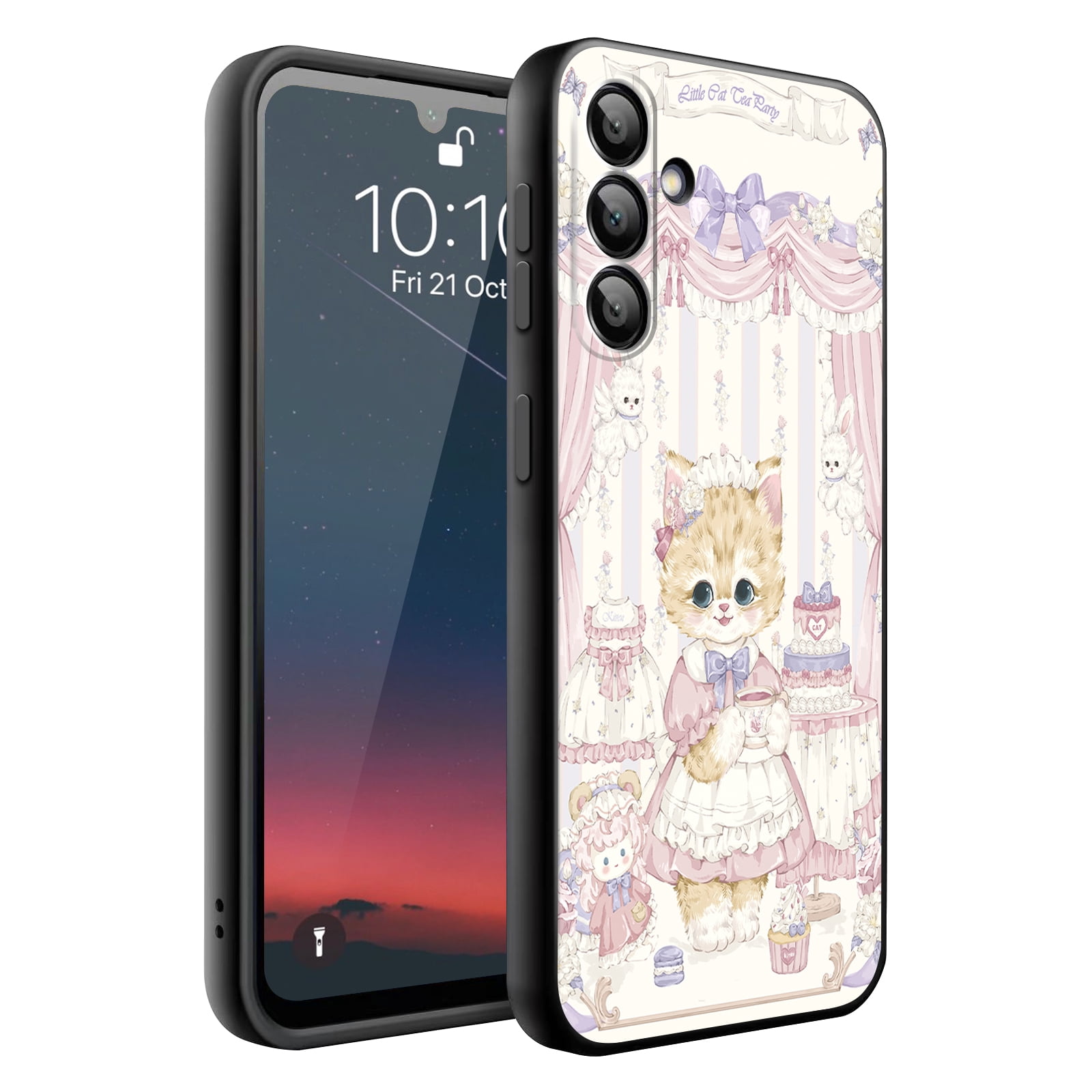Case compatible for Samsung Galaxy S24 plus,Little Cat Tea Party ...