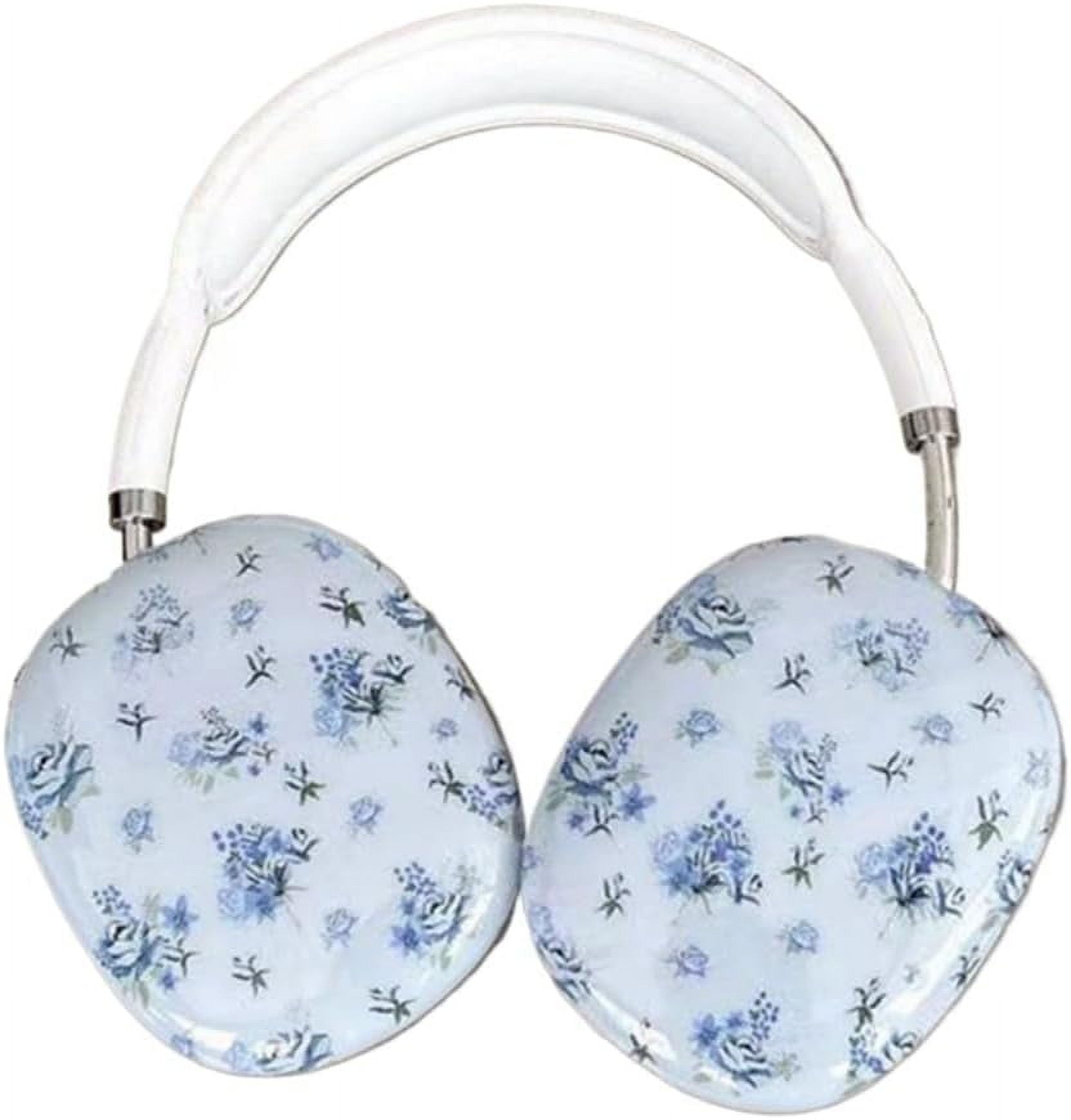 Case for AirPods Max Headphone,Blue Flower Pattern Anti-Drop Full ...