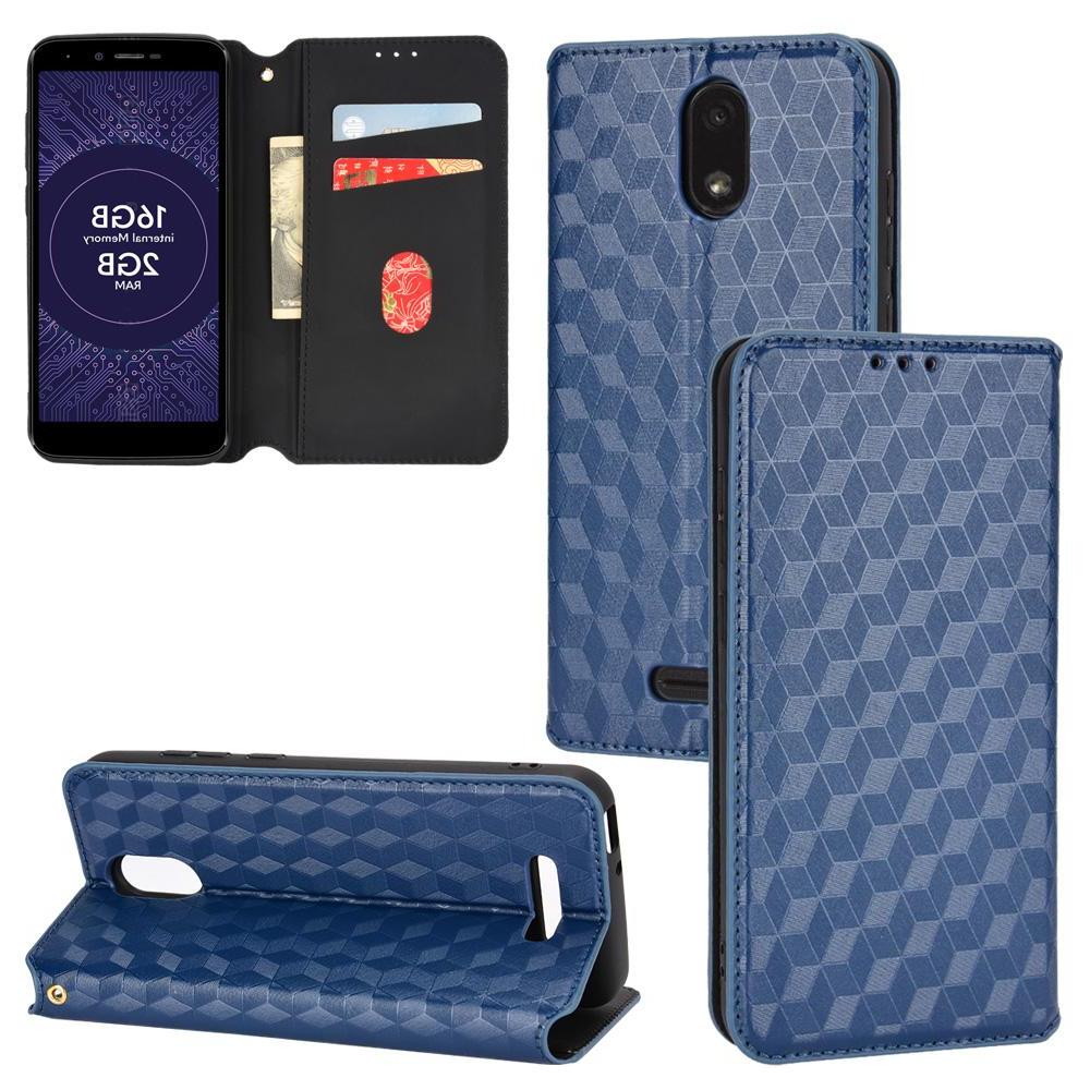 Case for BLU View 1 PU Leather Card Slots Holder Wallet 3D Pattern ...