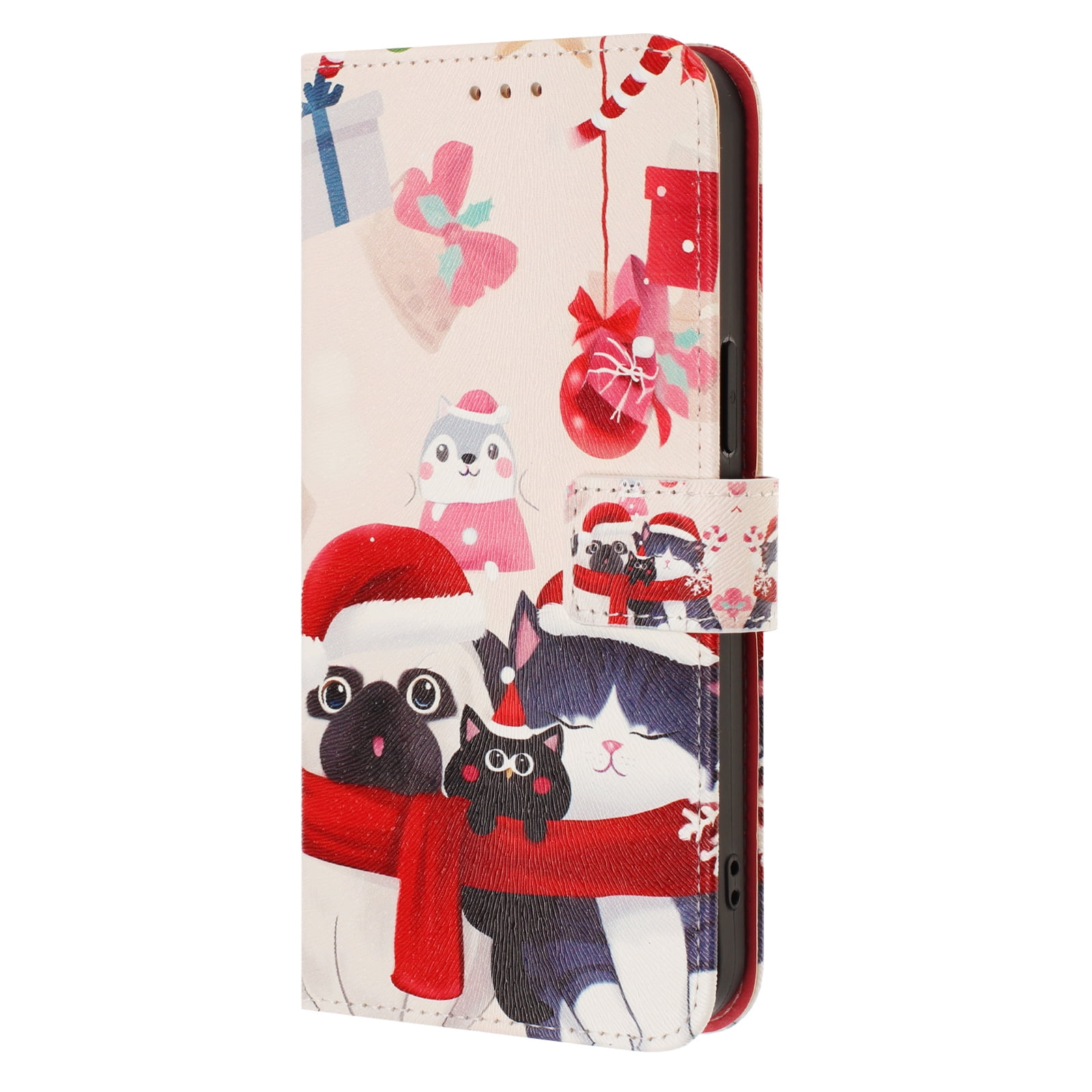 Case for Cubot P80 Christmas themed flip leather case with card slot ...