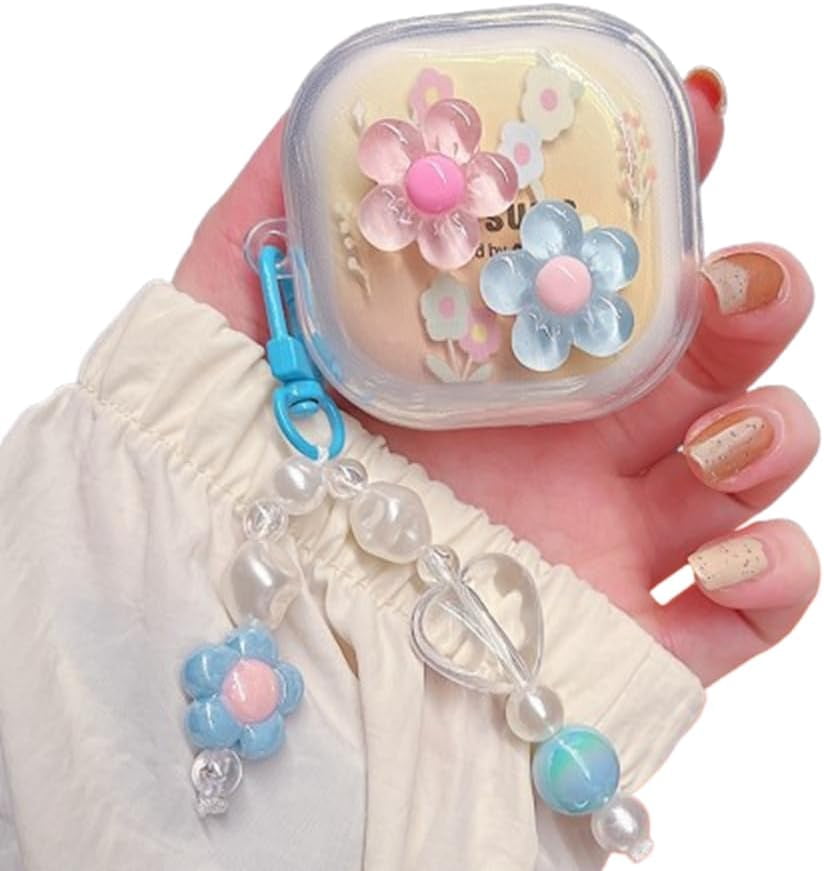 Case for Galaxy Buds FE/2 Pro/Pro/Live/Bud 2,Clear Flower Butterfly ...