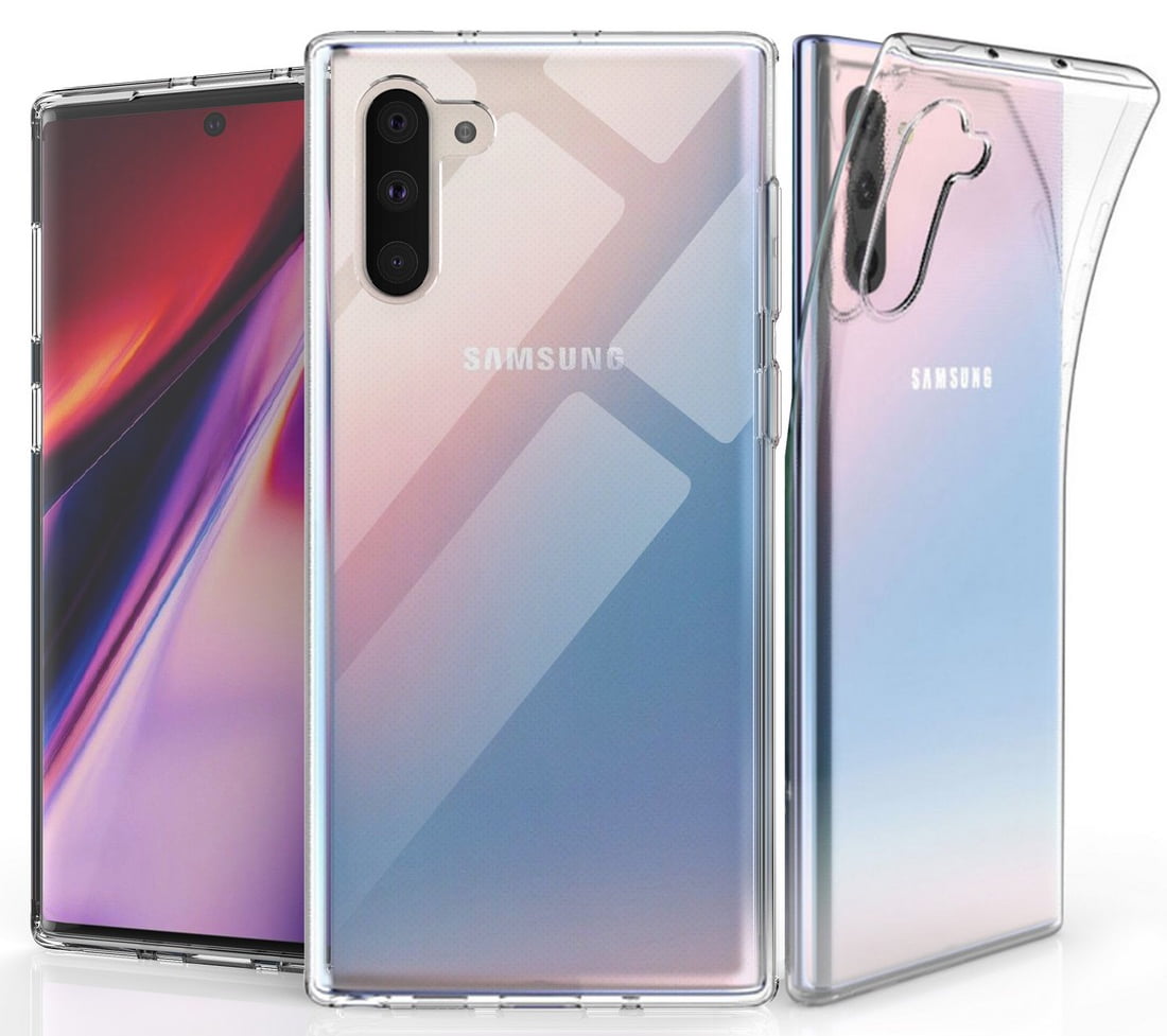 Case for Galaxy Note 10, Clear Transparent See-Thru Flex Gel TPU Skin ...
