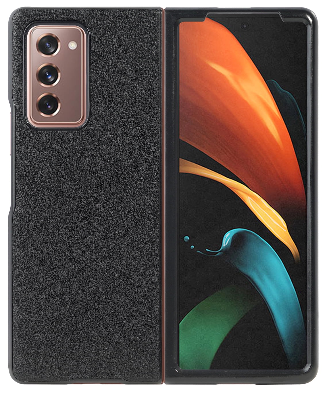 Case for Galaxy Z Fold 2 5G, Nakedcellphone Black Hard Shell Cover ...