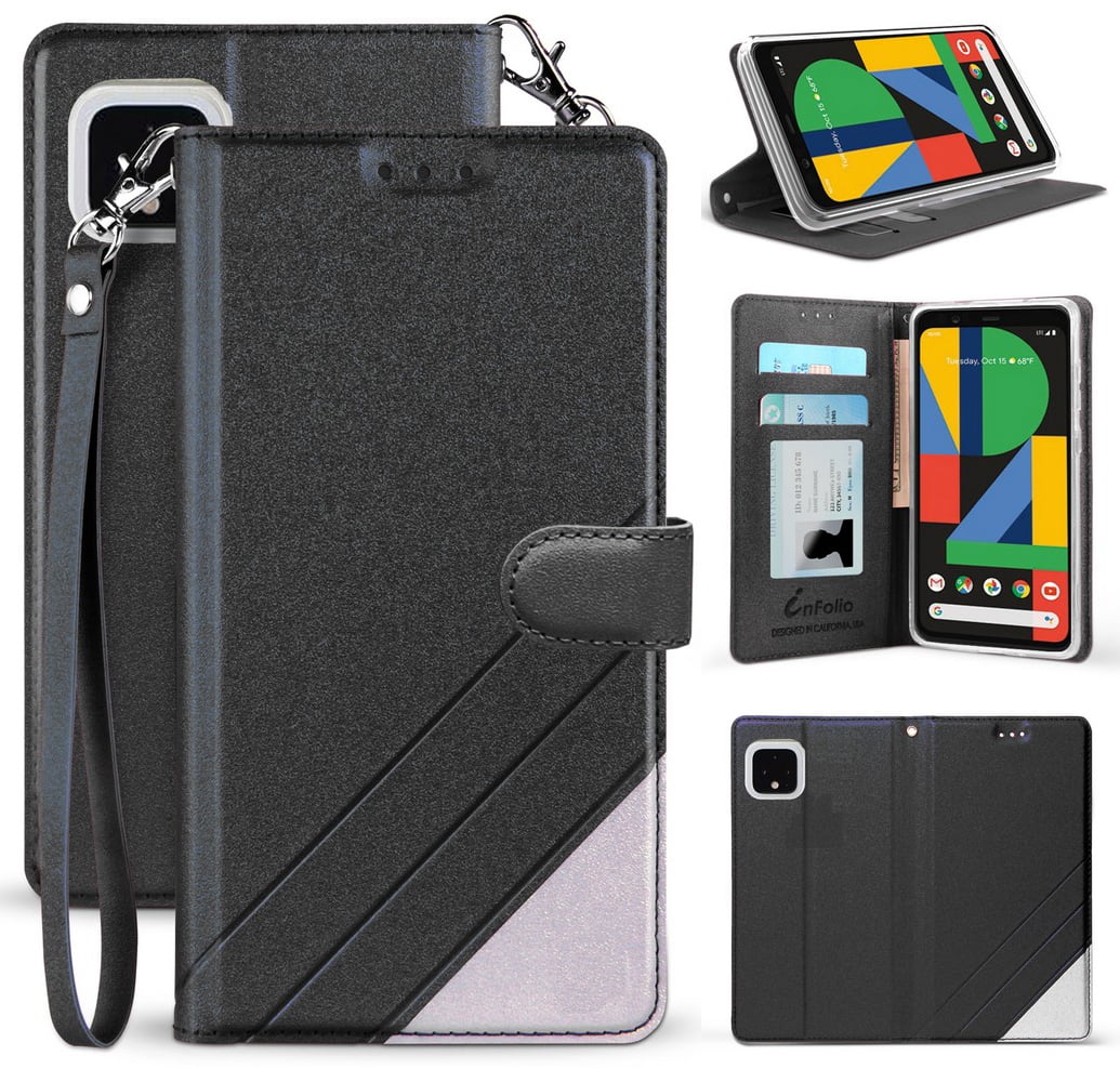 Case for Google Pixel 4, [Black] Infolio Wallet Credit Card Slot ID ...