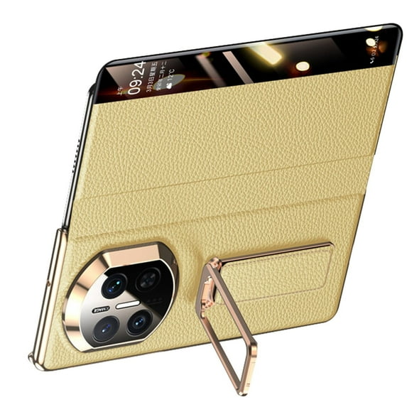 Case for Huawei Mate X7, Genuine Leather Magnetic Cover Plating Stand ...