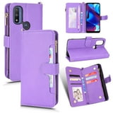 Motorola Moto G PURE Case, Wallet Design with Card Holder, Zipper, PU ...