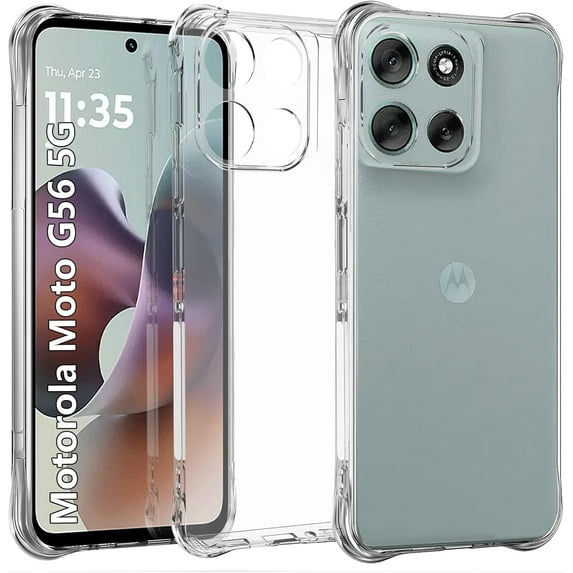 Case for Motorola Moto G56 5G Clear TPU Four Corners Military-Grade ...