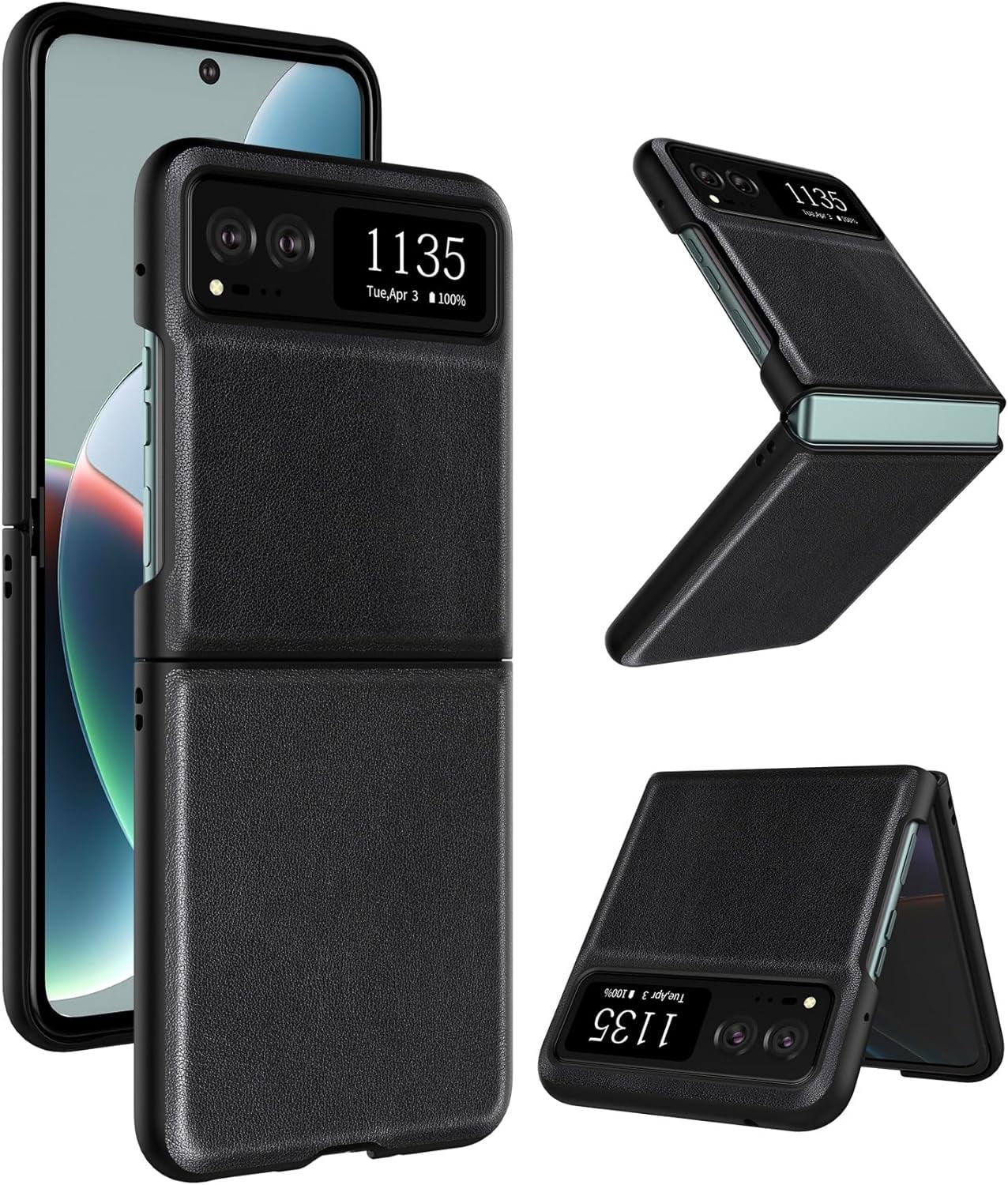 Case for Motorola Razr 2023 (Not Fit Razr+) Genuine Leather + Hard ...