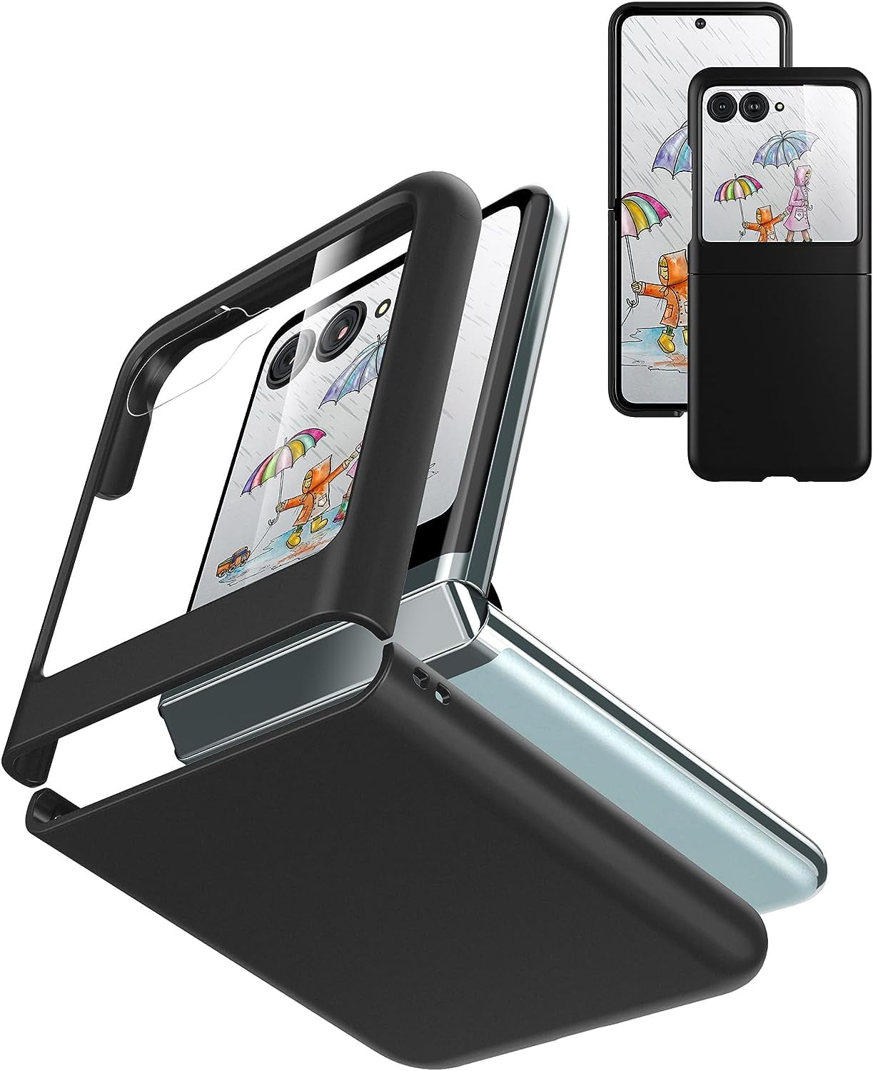 Motorola Razr Plus 2023 Thin Hard PC Case with Built-In Glass Screen ...