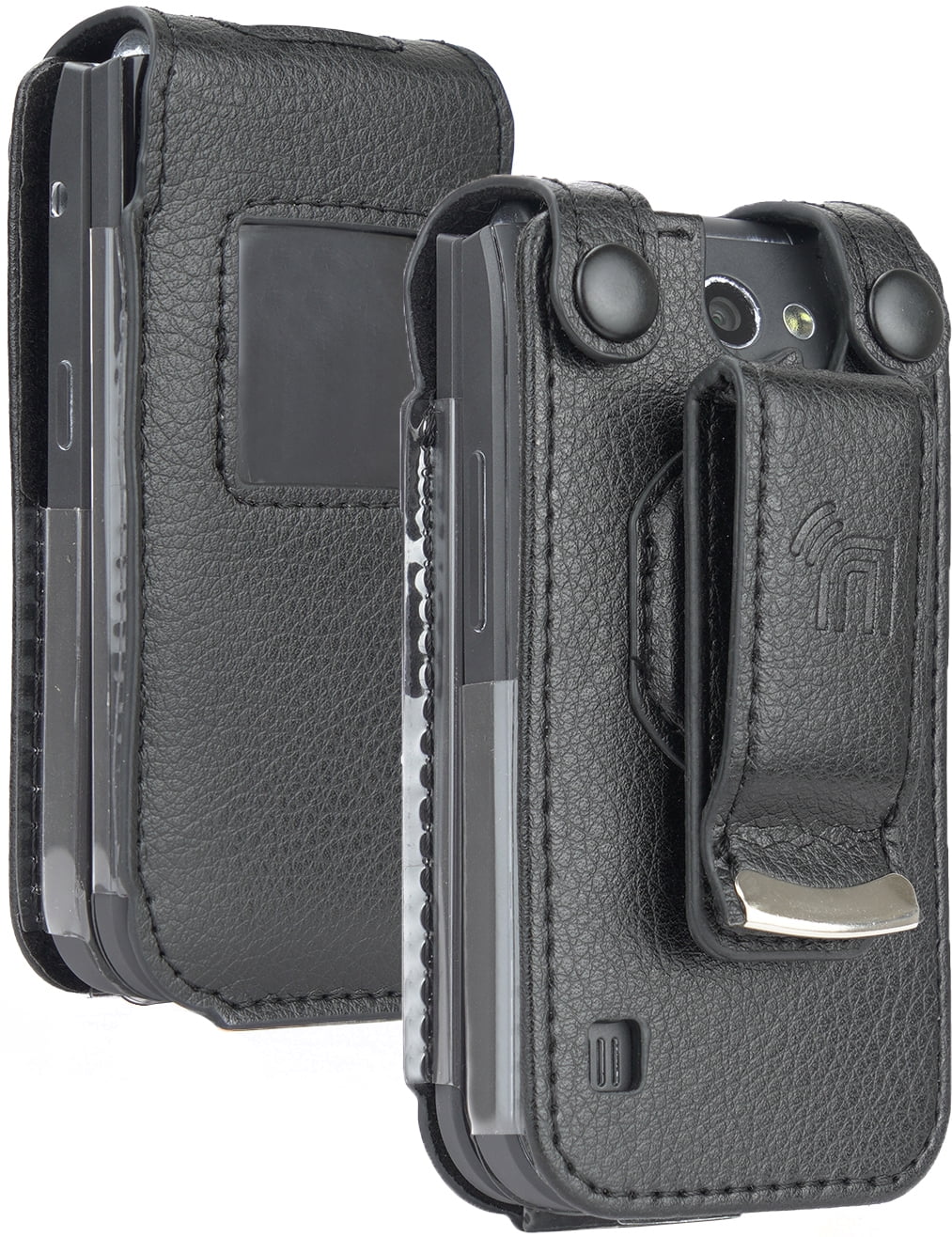 Nokia 2720 V Flip Phone Case, Nakedcellphone Black Vegan Leather Cover ...