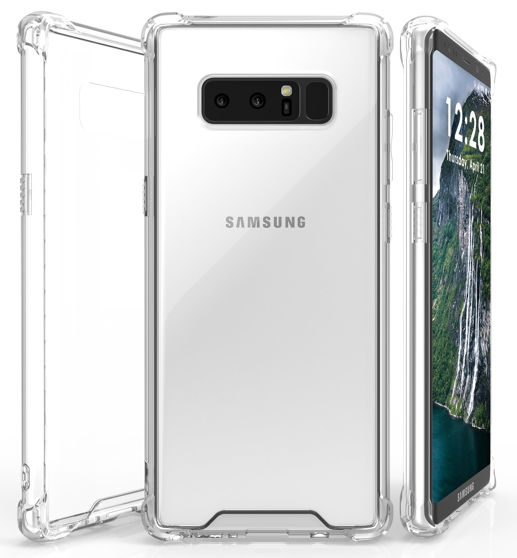 Case for Note 8, Aquaflex Clear Transparent TPU [Anti-Shock] Slim Cover ...