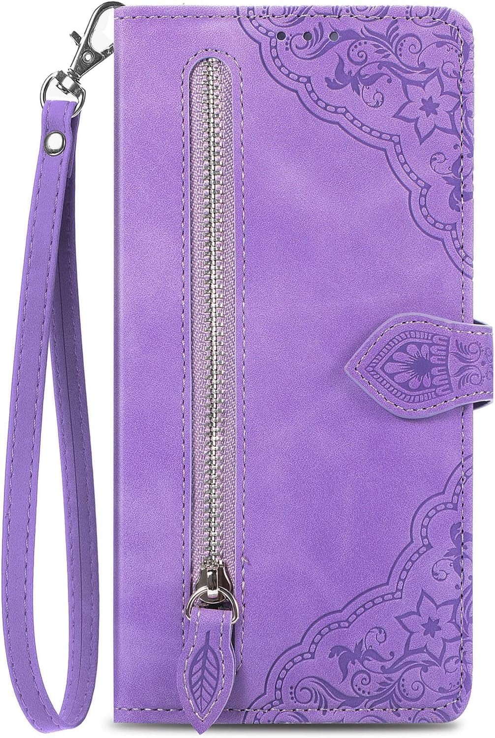 Case for Samsung Galaxy A01, Zipper Wallet Pocket Magnet Closure ...