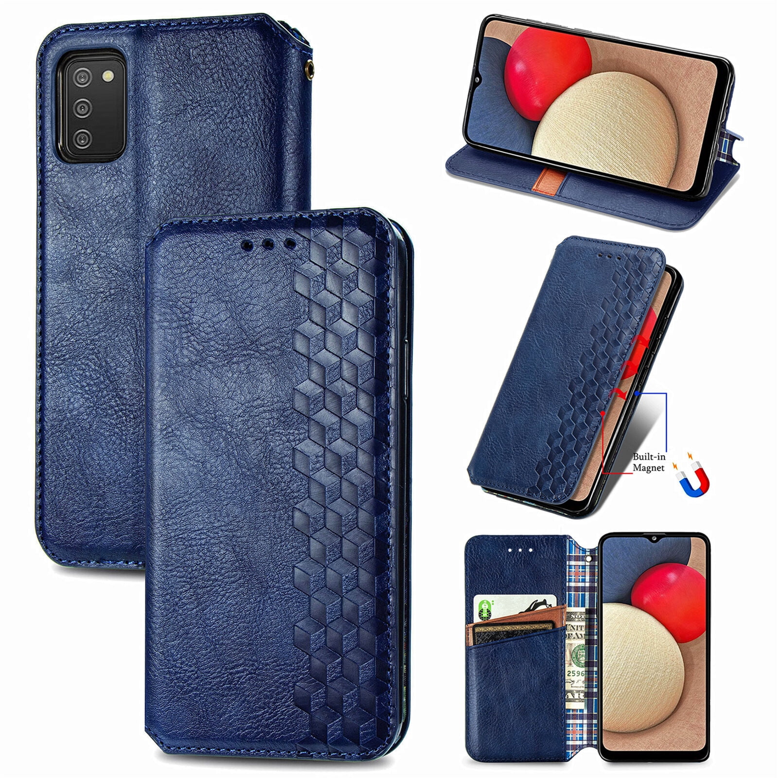 Case for Samsung Galaxy A02s Flip Cover Wallet Flip Cover Magnetic ...