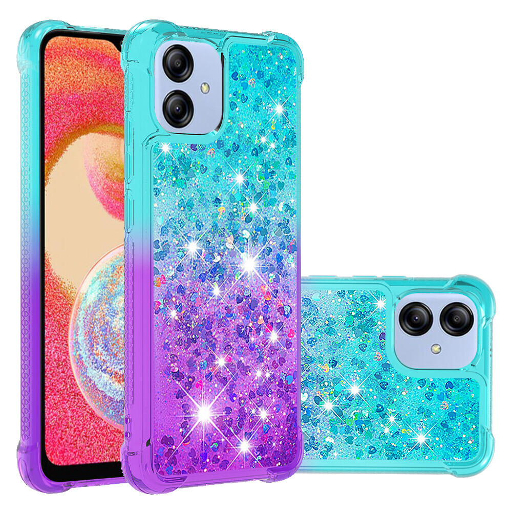 Case for Samsung Galaxy A04E Liquid Glitter Funny Bling Shiny Crystal ...