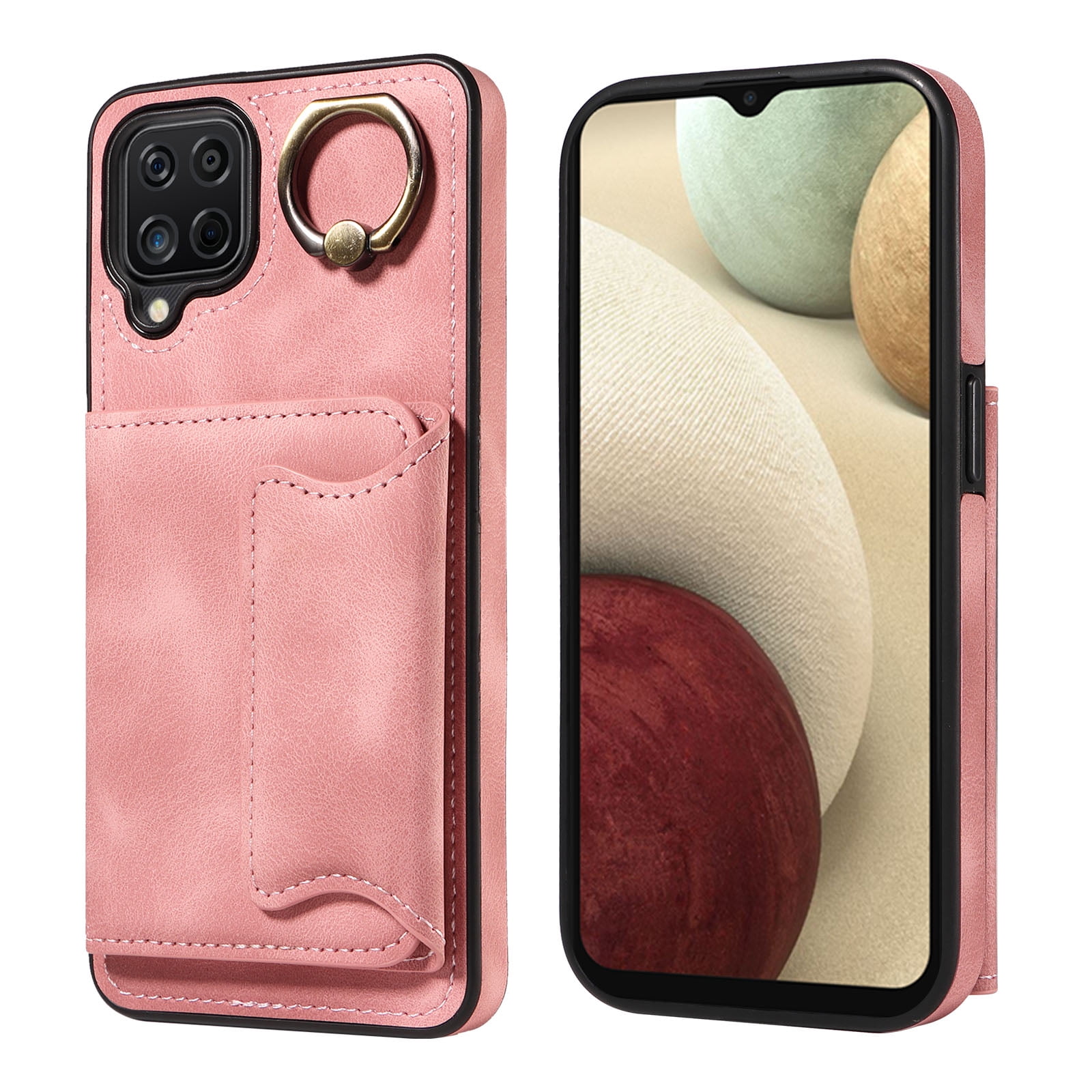 Case for Samsung Galaxy A12 4G, PU Leather 3 Card Slots with Finger ...