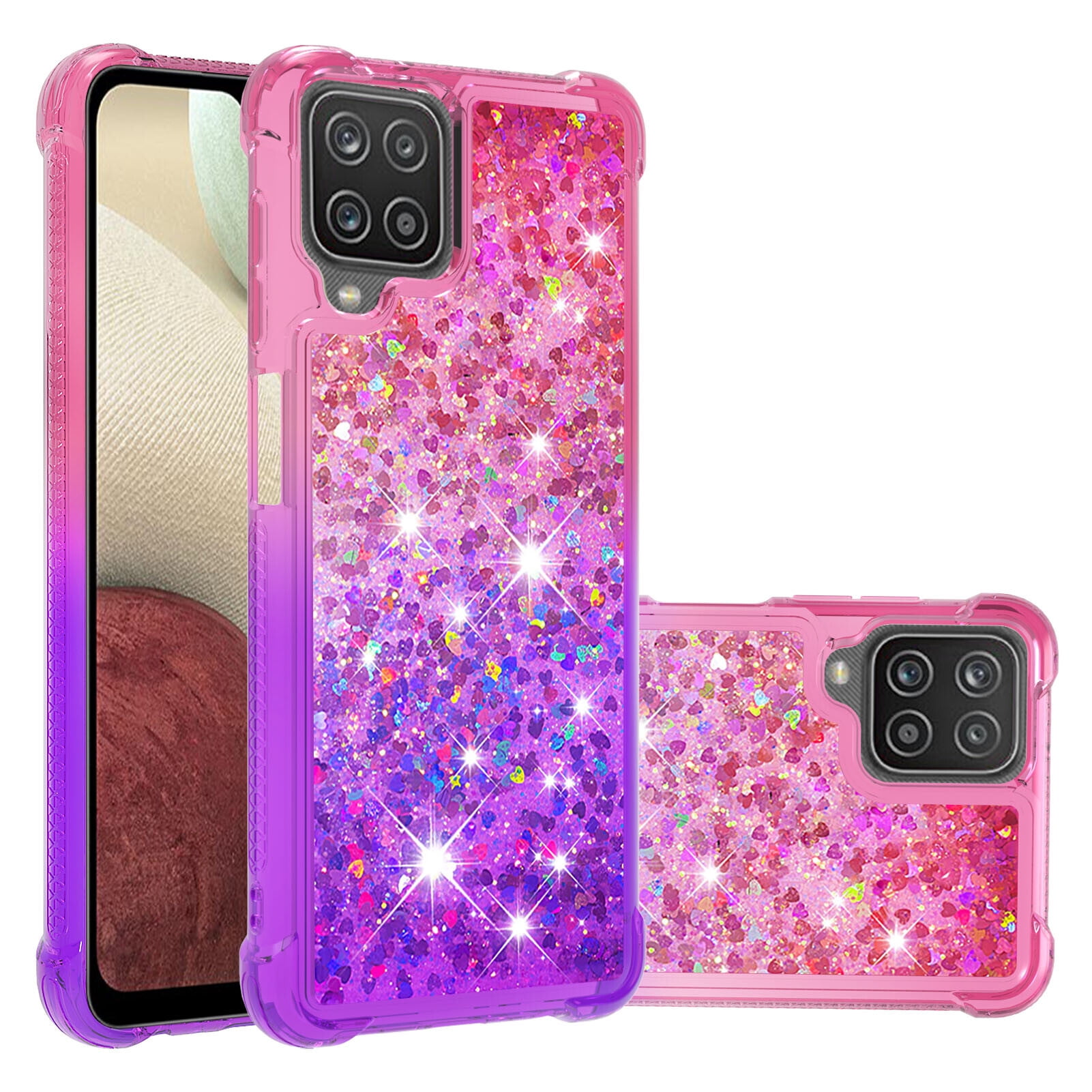 Case for Samsung Galaxy A12 5G Liquid Glitter Funny Bling Shiny Crystal ...