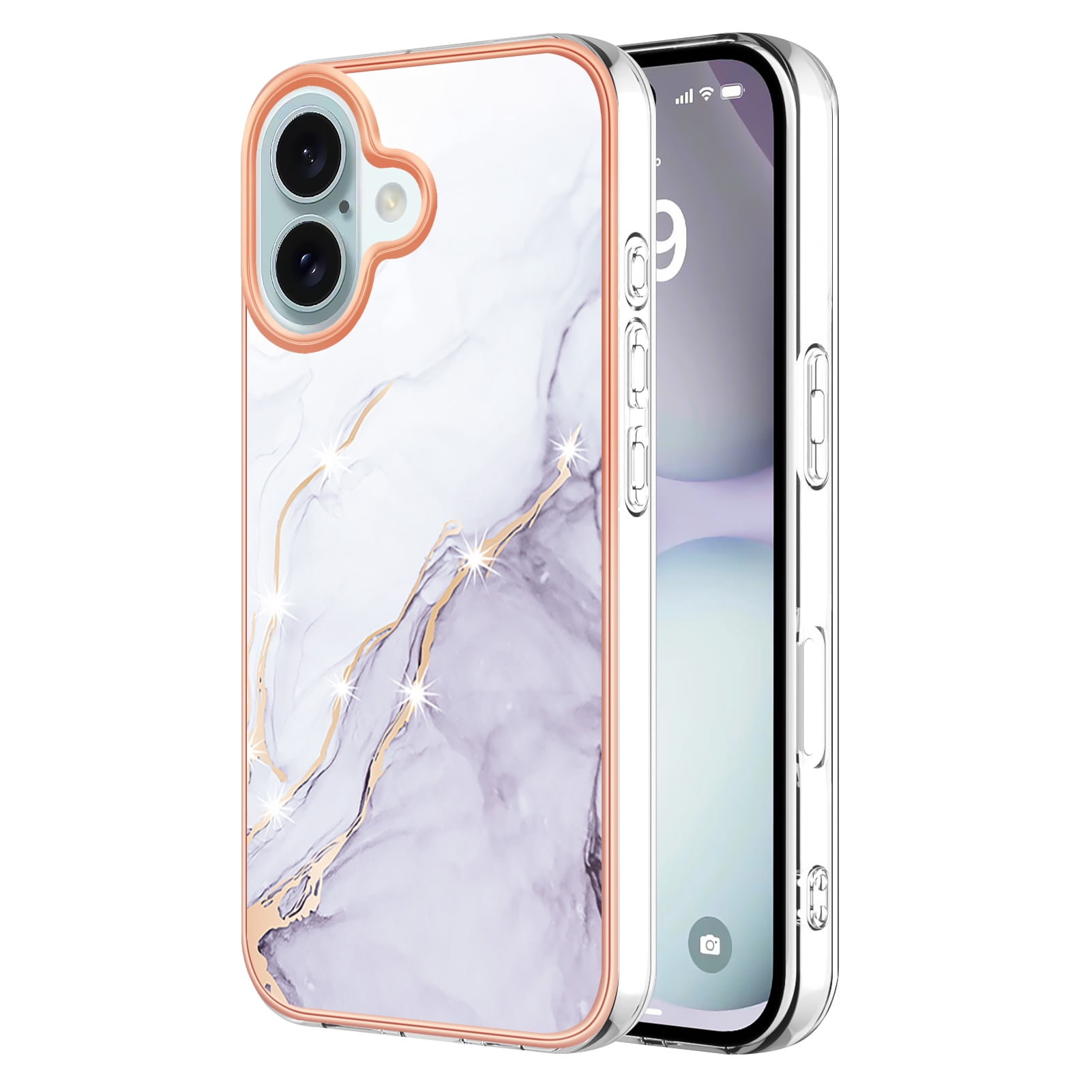 Case for Samsung Galaxy A12 Marble-patterned gold-edge phone case ...